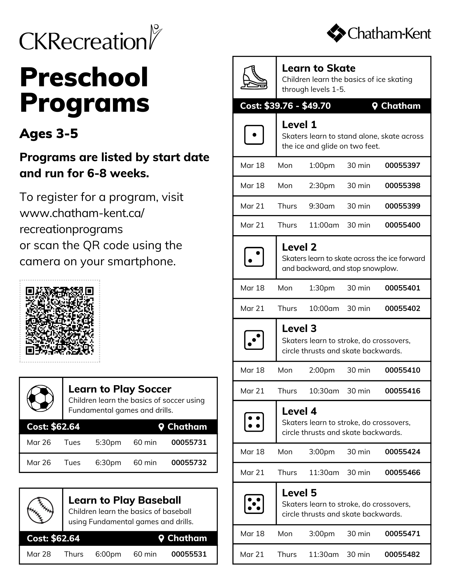 Chatham-Kent | Recreation Program Descriptions